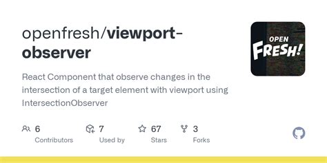 Github Openfreshviewport Observer React Component That Observe