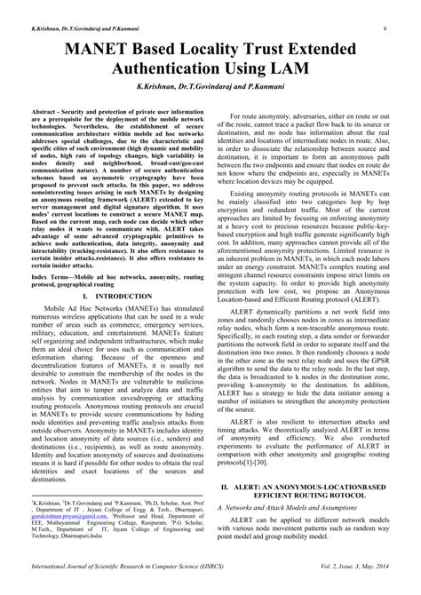 Pdf Manet Based Locality Trust Extended Authentication Using Lam