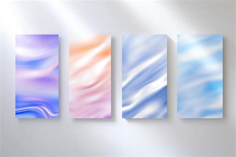 Abstract Colorful Wave Patterns On Panels For Artistic Display