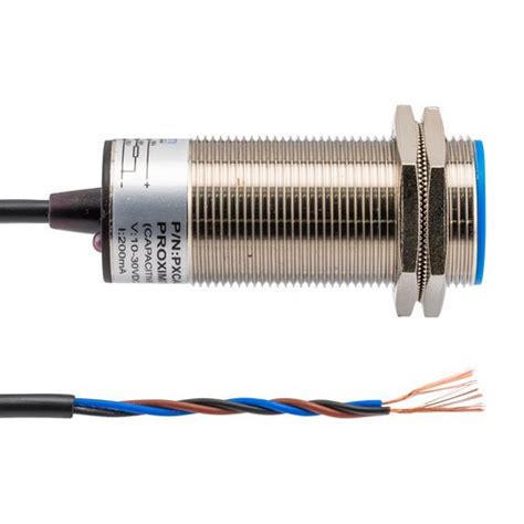 Capacitive Proximity Sensor Cylindrical M30 Shielded Ni Plated Brass Pnp Nc Sensing