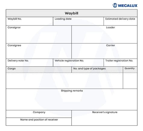 Waybill Meaning And Example