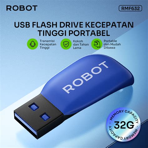Jual Robot Flashdisk Usb High Speed 16gb 32gb Flash Drive All Metal Portable For All Windows