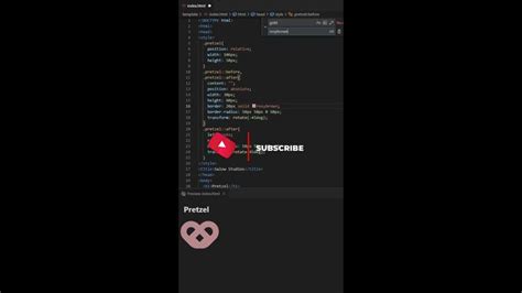 Making Pretzel Using Html And Css Tutorial For Beginners Using Vscode Ide Shorts Coding