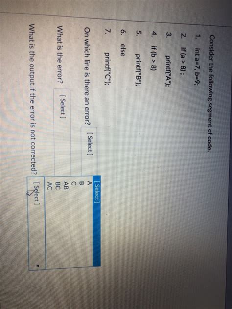 Solved Consider The Following Segment Of Code 1 Int A 7