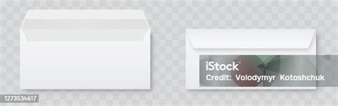 현실적인 빈 흰색 편지 종이 Dl 봉투 전면 보기 벡터 빈 열려 격리 된 배경에 닫혀 주식 벡터 봉투에 대한 스톡 벡터 아트 및