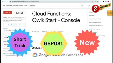 Cloud Functions Qwik Start Console Qwiklabs Gsp081 Youtube