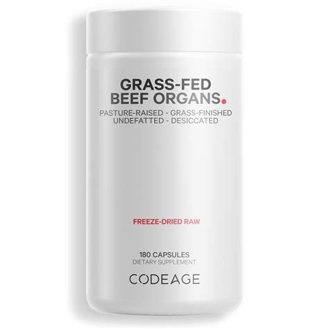 Grass Fed Beef Organs Vitamins Supplement Bovine Capsule Codeage
