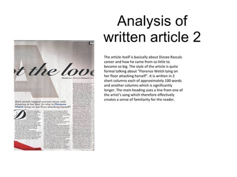Analysing Articles Dizzee Mag Ppt Ppt