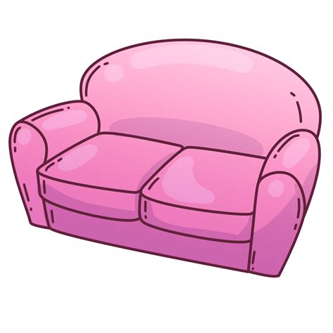 Cute Pink Couch Cartoon Illustration Cartoon Sofa Drawing Cartoon