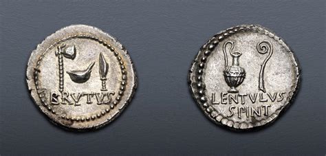 A Brutus Denarius Minted In Smyrna In Early 42 Bc Under P Cornelius