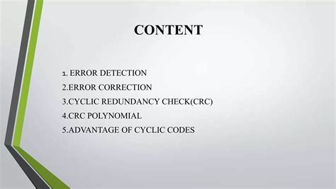 Presentation On Cyclic Redundancy Check Crc PPT