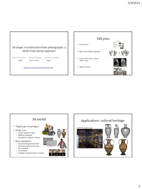 Pdf 3d Shape Reconstruction From Photographs A Multi View Best Flexible Algorithms