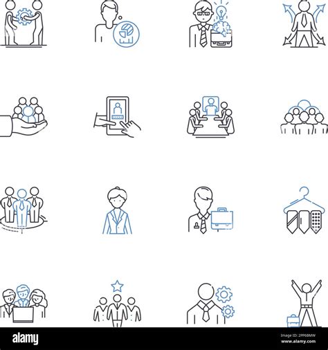 Sales Force Line Icons Collection Proactive Versatile Agile Efficient Dynamic Innovative