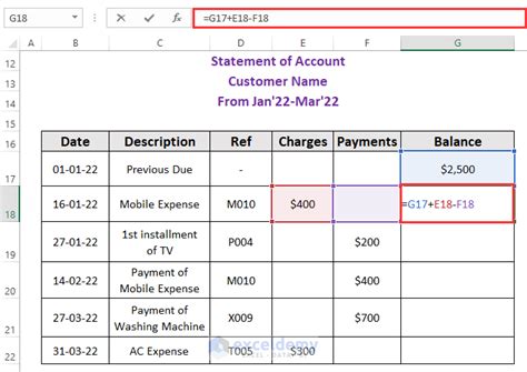 How To Create An Account Statement In Excel With Easy Steps