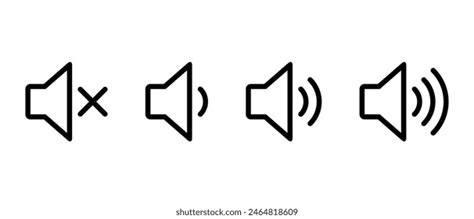 Volume Speaker Icon Set Level Sound Stock Vector Royalty Free 2464818609 Shutterstock