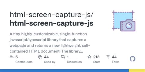 Github Html Screen Capture Jshtml Screen Capture Js A Tiny Highly