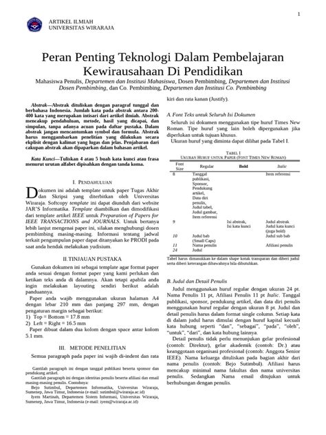 Template Artikel Ilmiah Jurnal Informatika Unija 2022 Pdf