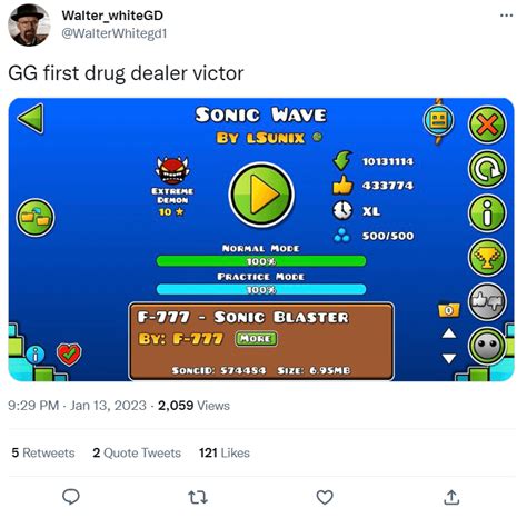 He Cook And Can Beat Sonic Wave R Geometrydash