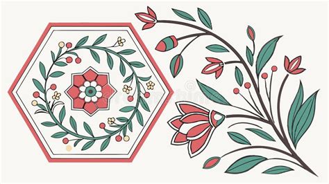 Decorative Floral Corner Element Elegant Botanical Art Illustration Vector Design Generative Ai