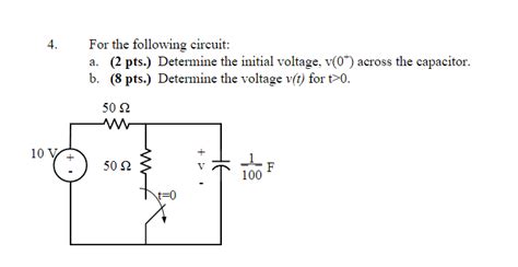 Solved For The Following Circuit A Pts Determine Chegg