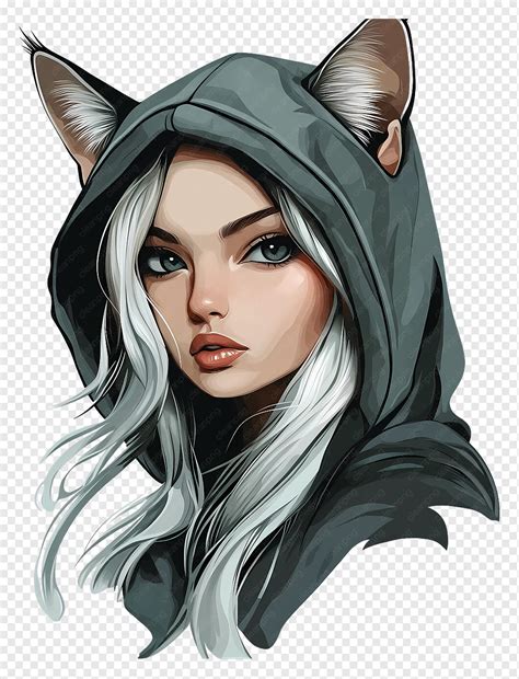 Anime Girl In Cat Hoodie