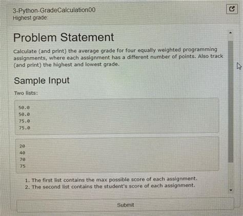 Solved 3 Python Gradecalculation00 Highest Grade Problem