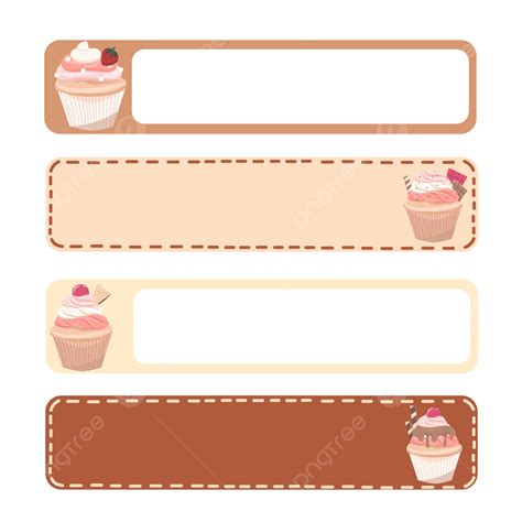 컵케이크 테마 이름표 및 라벨 컵케이크 이름표 상표 Png 일러스트 및 Psd 이미지 무료 다운로드 Pngtree