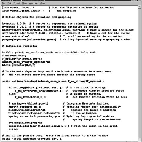 A Vpython Program That Produces An Animation Of The System While It
