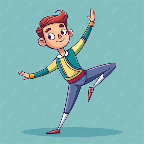 Cartoon Style Ballet Man Illustration Premium Ai Generated Vector