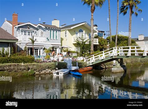 Houses On The Canals In Venice Beach Los Angeles California United
