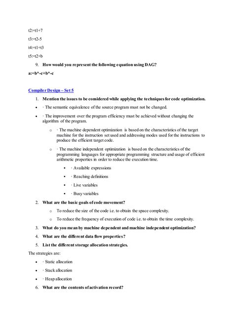 Compiler Design Important Questions Docx