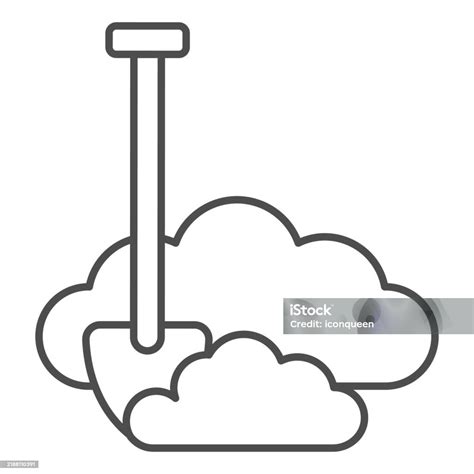 삽 얇은 선 아이콘 건축 자재 및 건설 개념과 모래 말뚝 벡터 그래픽 빌더 맨 도구 기호 흰색 배경 개요 스타일 아이콘 모바일 또는 웹 디자인 강철에 대한 스톡 벡터 아트