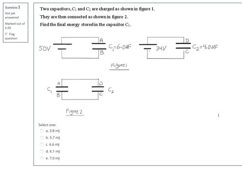 Solved Question Not Yet Answered Two Capacitors C And C Chegg