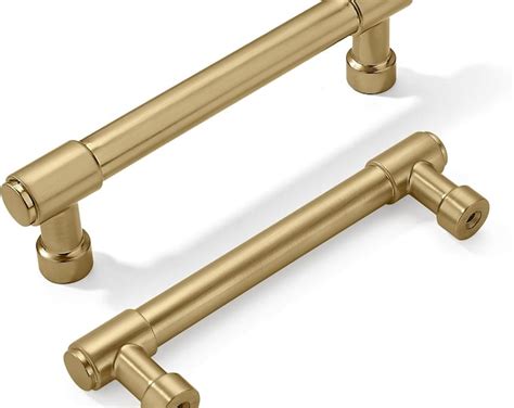 Solid Brushed Gold Bronze Kitchen Cabinet Euro Handle Brass Pull 3 3 3