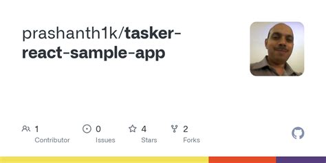 GitHub Prashanth K Tasker React Sample App