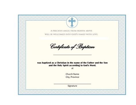 Free Printable Baptism Certificate Templates Pdf Word Fillable