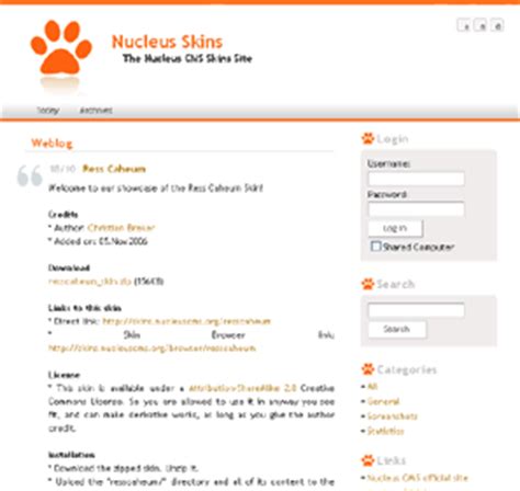 Nucleus CMS Webspace Hosting