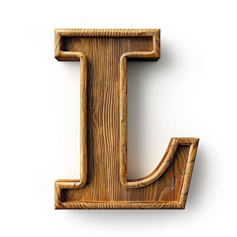 Premium Photo Letter L English Font Bold Wooden Color 3d White
