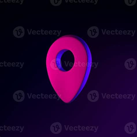 Location Neon Symbol Icon D Rendering Ui Ux Interface Element Dark Glowing Symbol