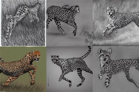 Running Cheetah Drawing
