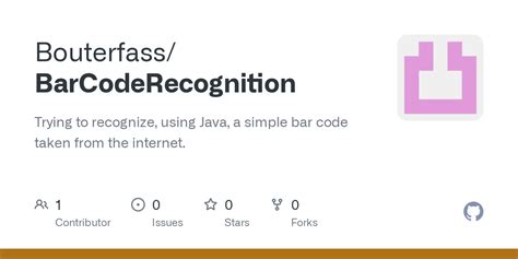 Github Bouterfass Barcoderecognition Trying To Recognize Using Java A Simple Bar Code Taken
