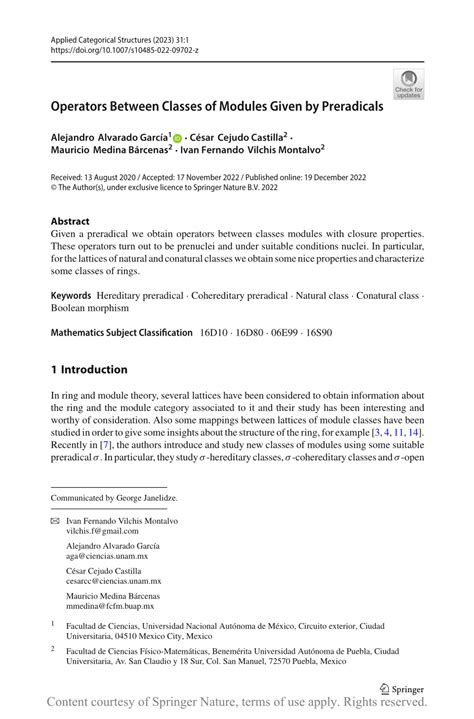 Operators Between Classes Of Modules Given By Preradicals Request Pdf