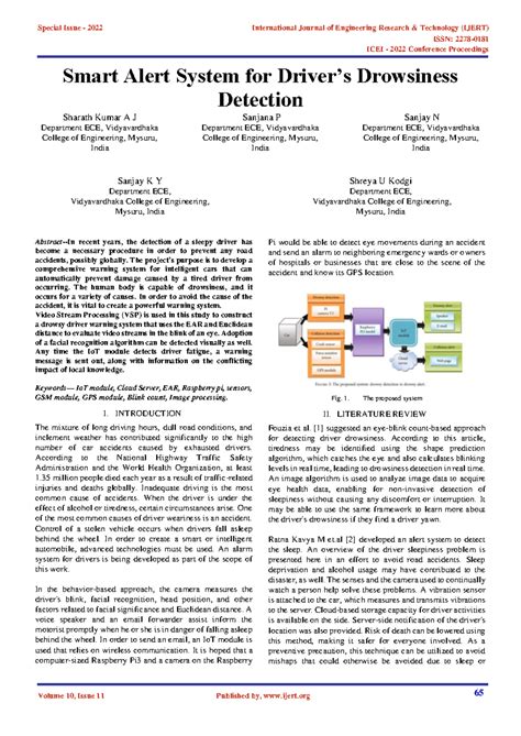 Smart Alert System For Drivers Drowsiness Detection Ijertconv 10is11014 Smart Alert System For