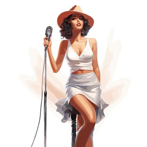 Woman Singer Vector On White Background Premium Ai Generated Vector