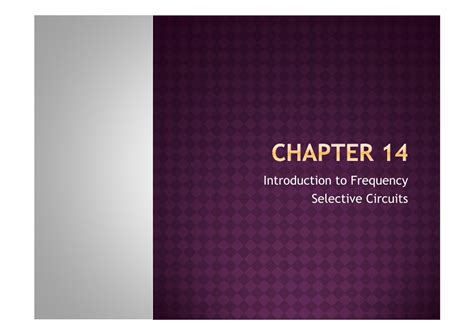 Pdf Introduction To Frequency Selective Circuits Dokumentips