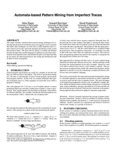 Pdf Automata Based Pattern Mining From Imperfect Traces