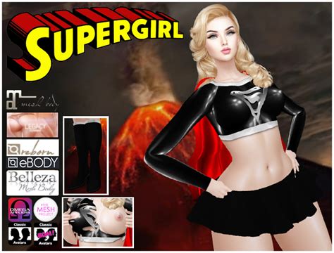 Second Life Marketplace Inifinity Supergirl Dark Classic Costume