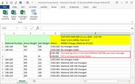 Sap Messages Formatting Error Process Runner