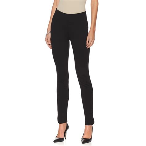 Diane Gilman Size Pl Ponte Faux Leather Trim Leggings Black Nyc Moda