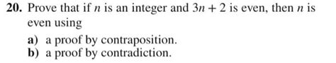 solved 20 prove that if n is an integer and 3n 2 is even